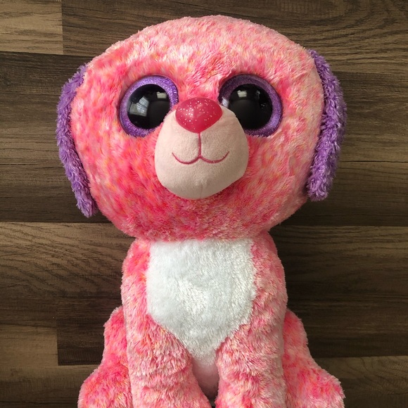 Ty | Toys | Ty Beanie Boos Large 6in London Dog Plush Pink Purple ...